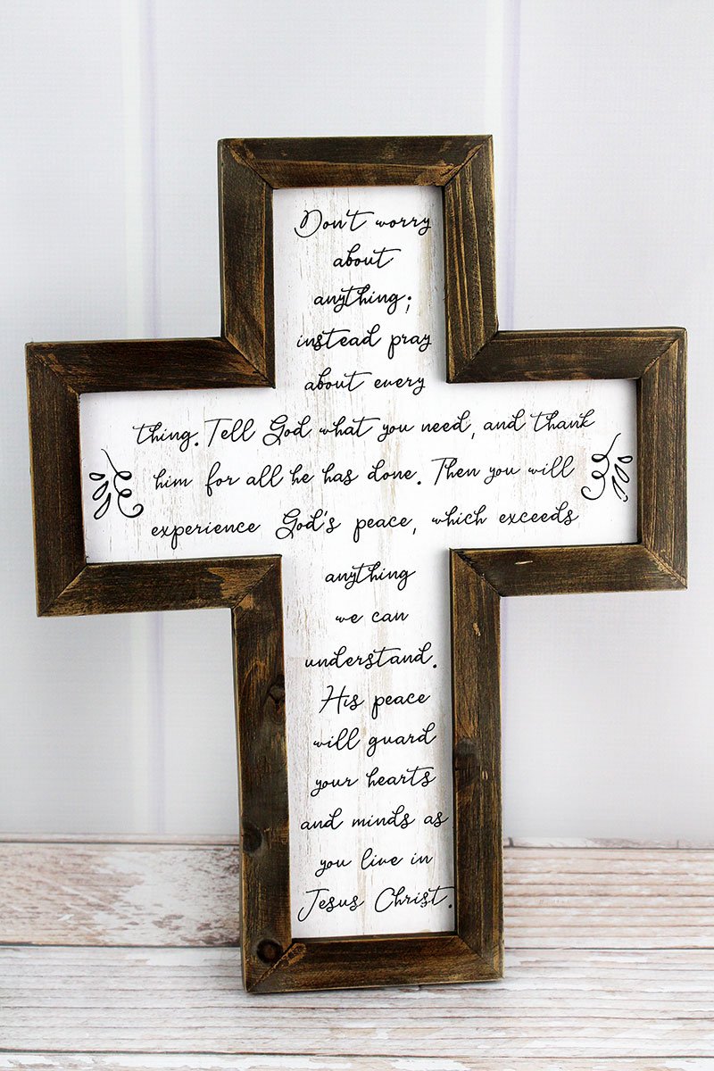 Inspirational Wood Framed Wall Cross – Heavenly Inspirations